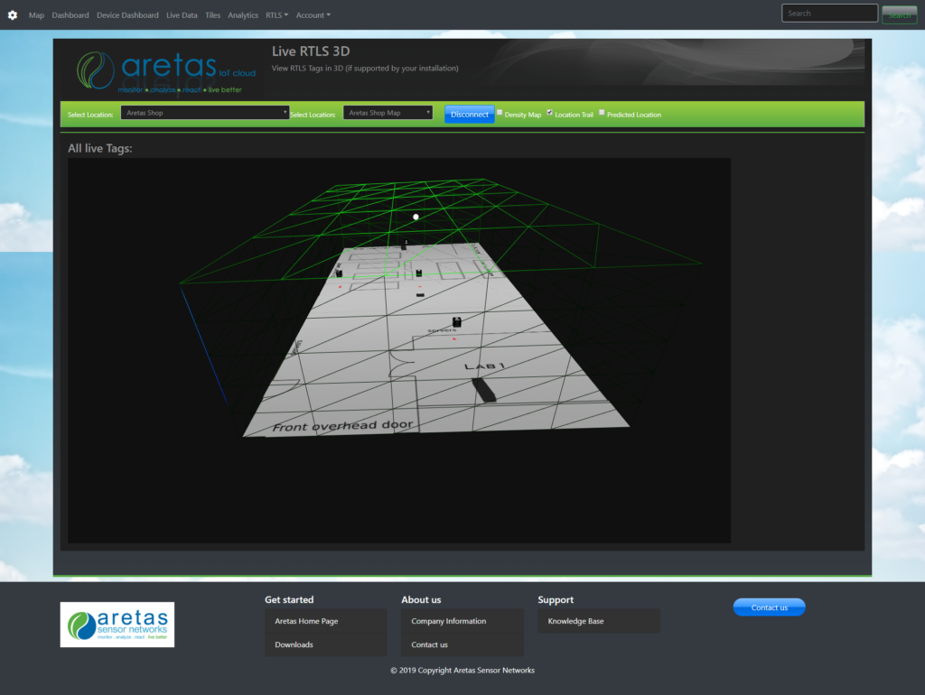 Aretas Real Time Location Software - Aretas Sensor Networks